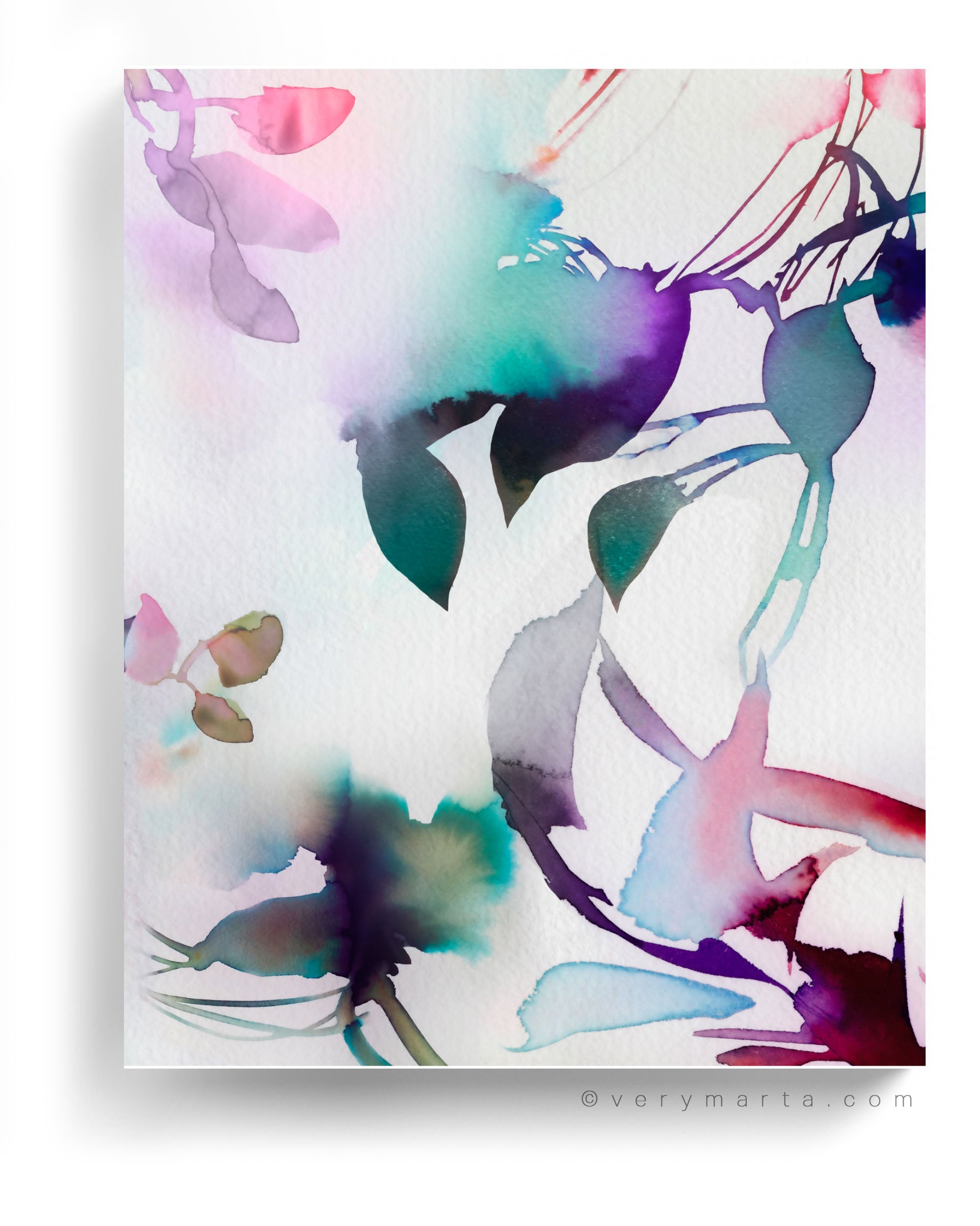 Botanical Wall Art Prints Abstract Flora Plant Watercolor Paper & Canv ...