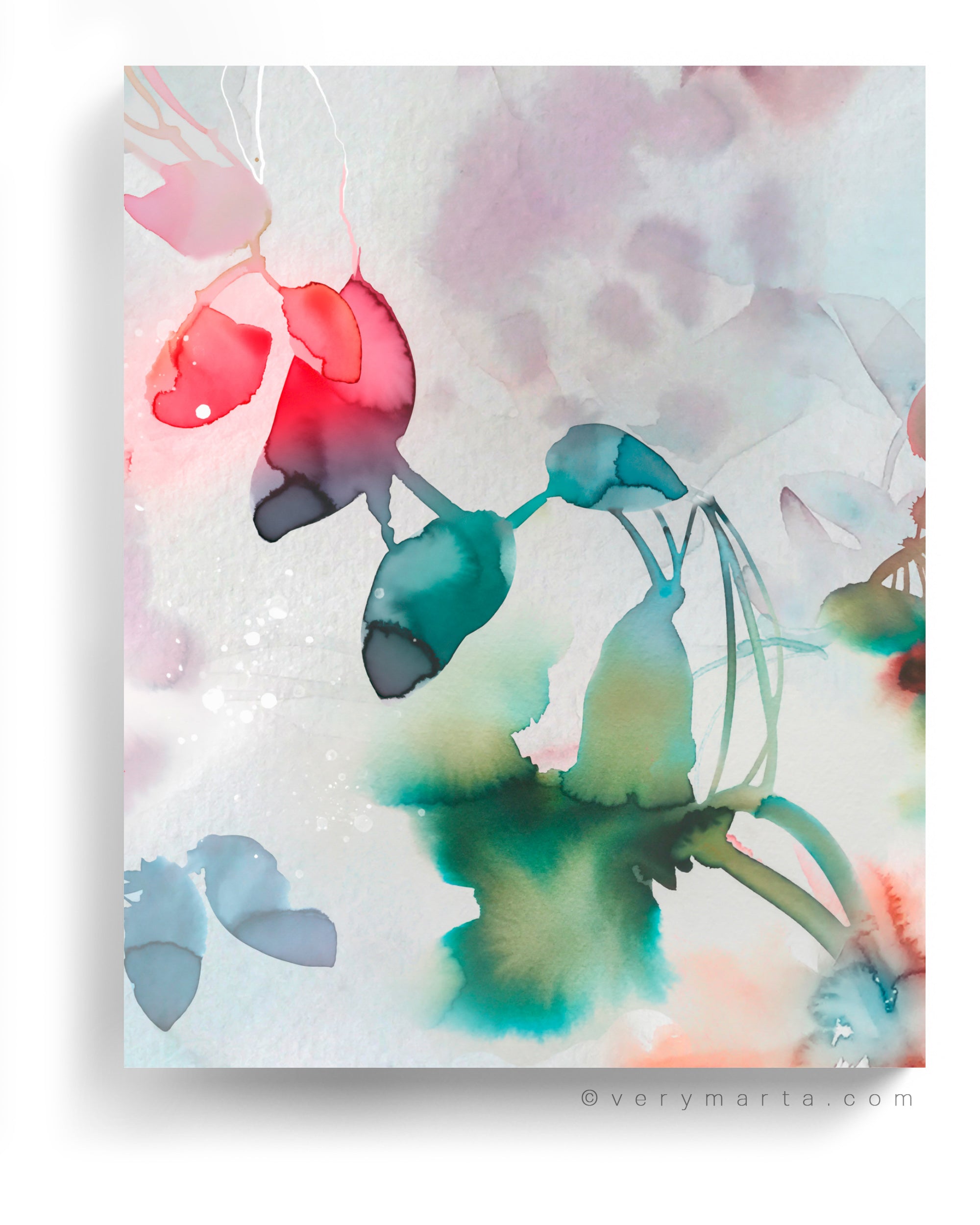 Botanical Wall Art Prints Abstract Flora Plant Watercolor Paper & Canv ...